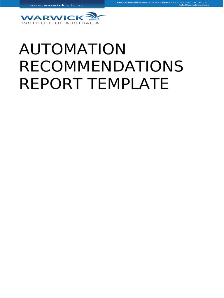 5-6 Recommendations Report Template | PDF