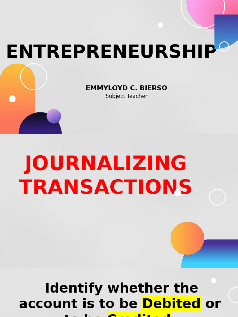 Journalizing Transactions | PDF