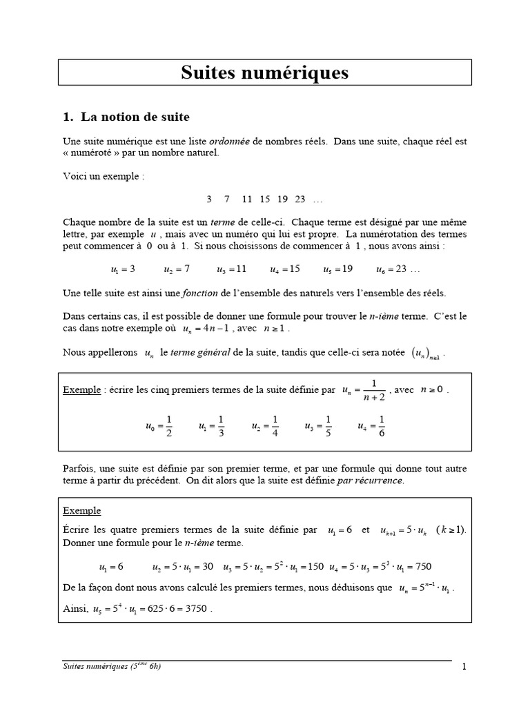 Suites Numeriques | PDF