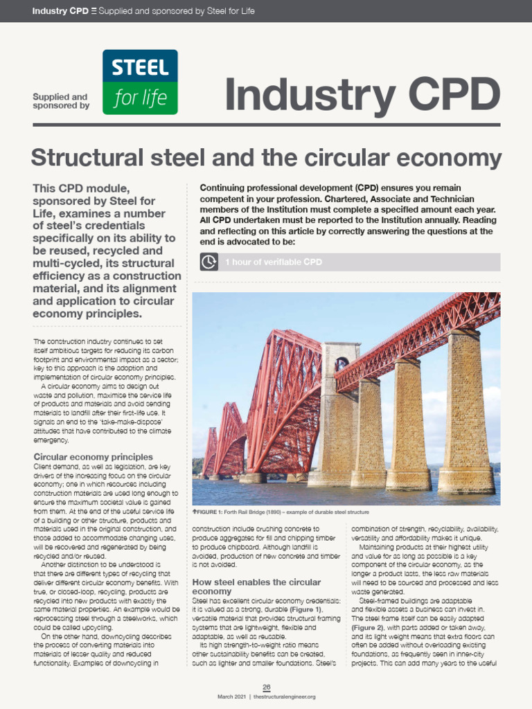Industry CPD Structural Steel and The Circular Economy | PDF