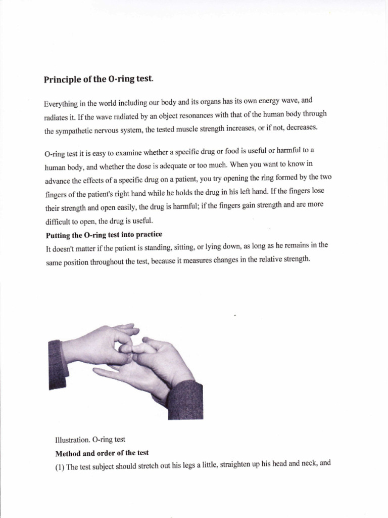 Principle of The O Ring Test | PDF