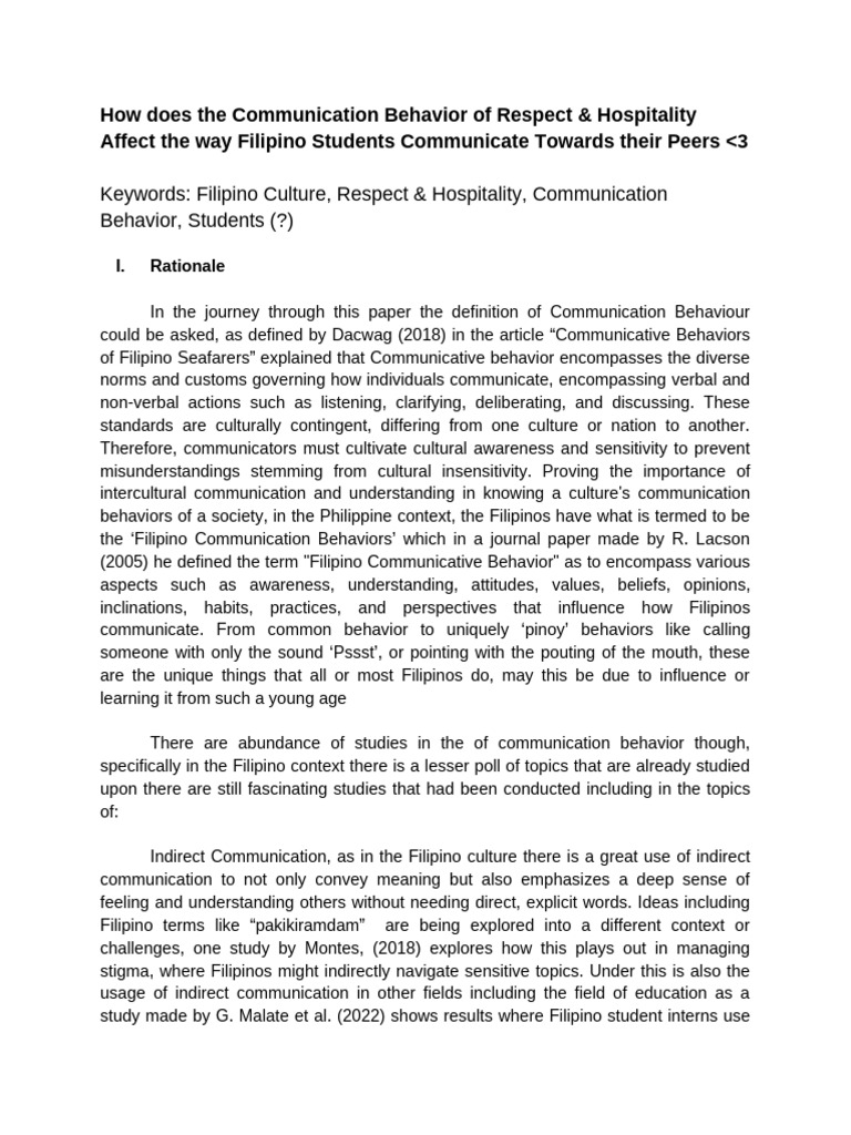 How Does The Communication Behavior of Respect & Hospitality Affect The ...