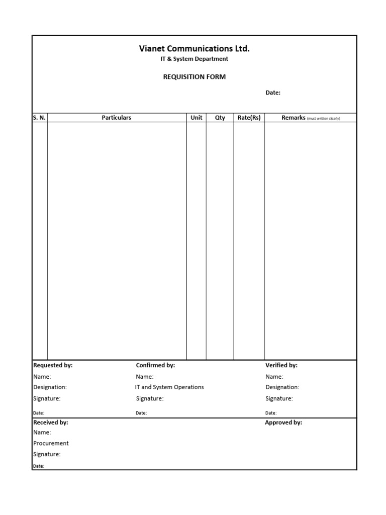 Requisition Form | PDF