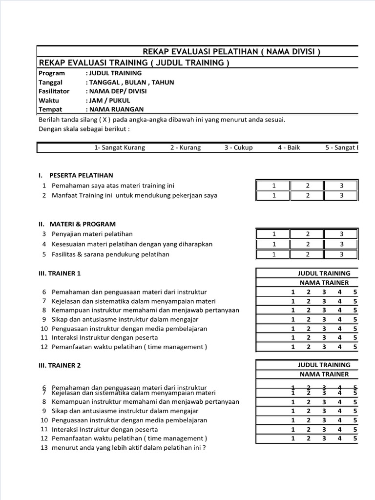 Dokumen.tips Form Penilaian Training | PDF
