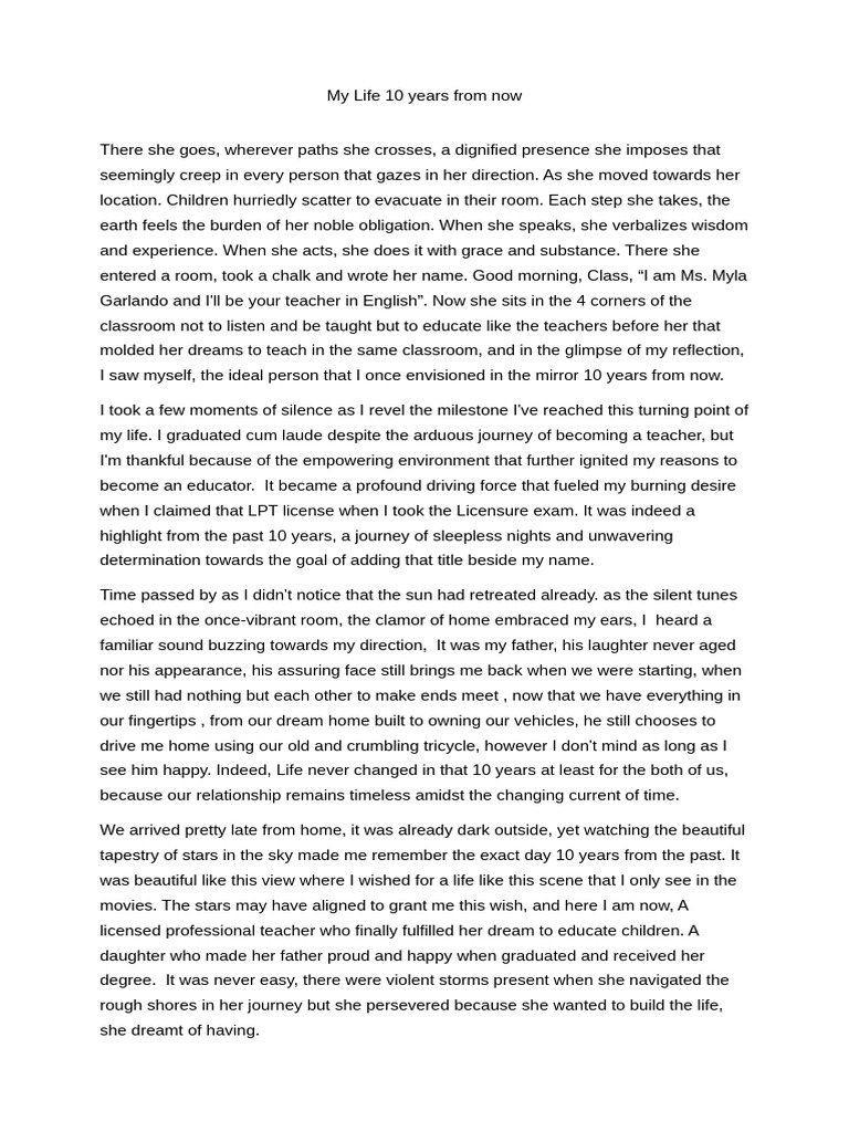 My Life 10 Years From Now | PDF