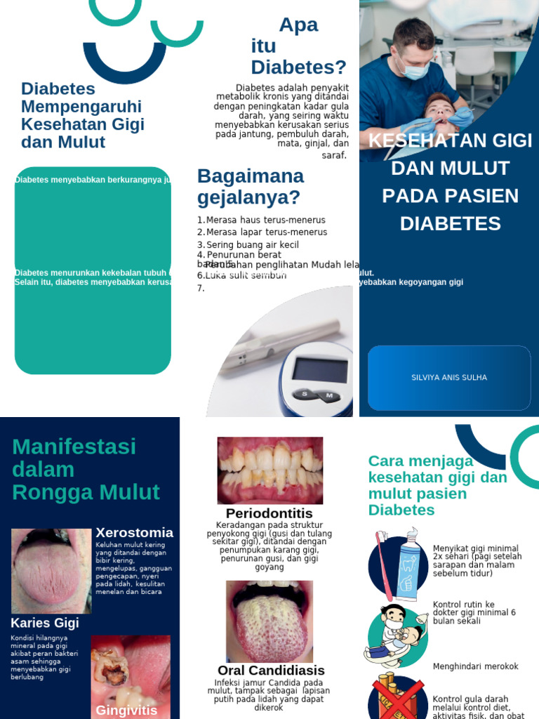 Leaflet Kesehatan Gigi Diabetes | PDF | Clinical Medicine | Animal Diseases