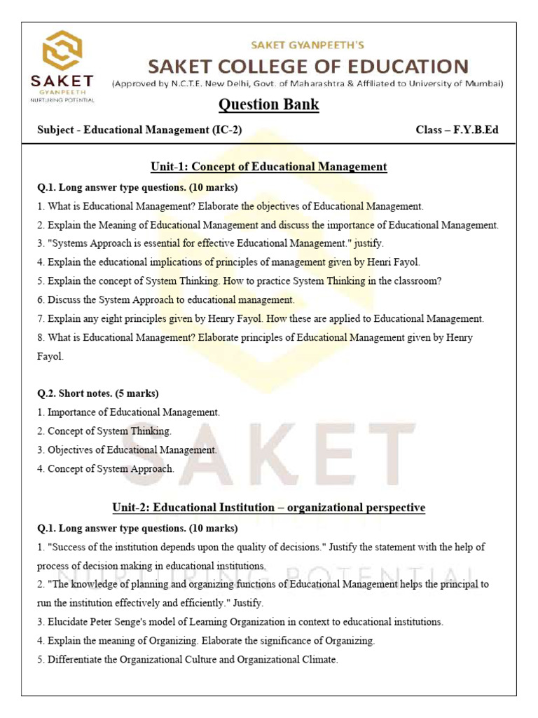 QB Educational Management | PDF