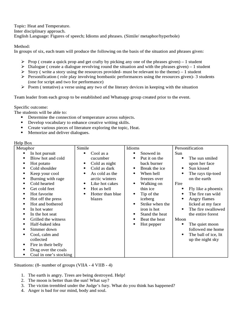 Cross Curriculum Activity - Heat and Temperature | PDF