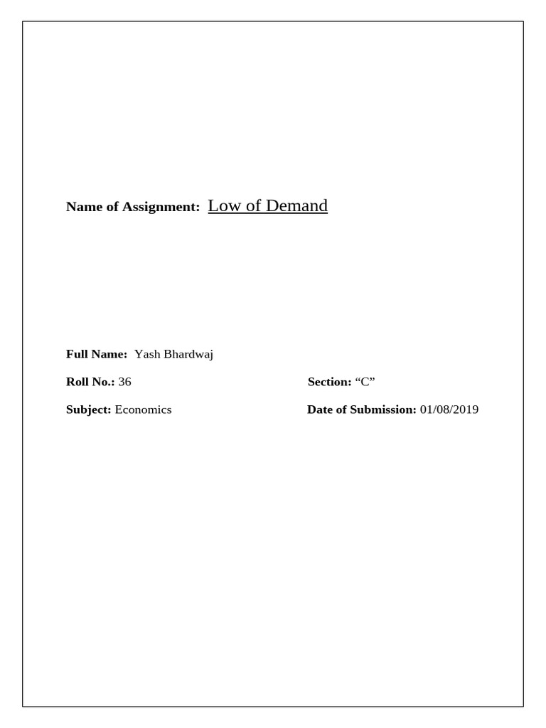 Assingment Front Page Format | PDF