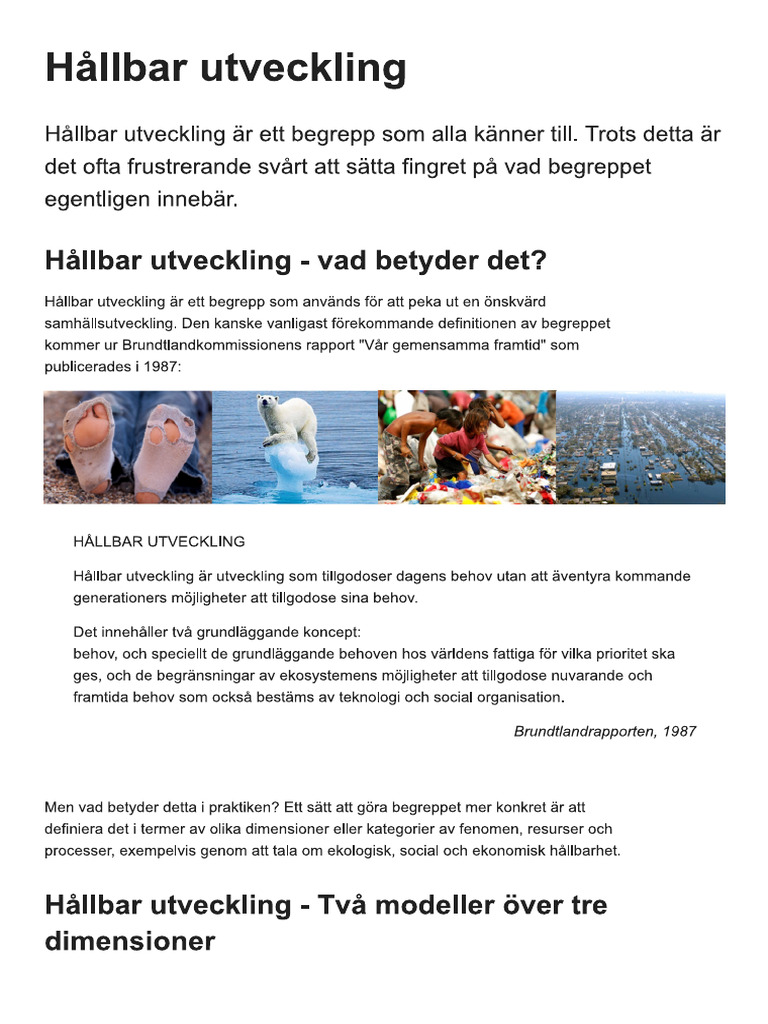 Hållbar Utveckling - KTH | PDF