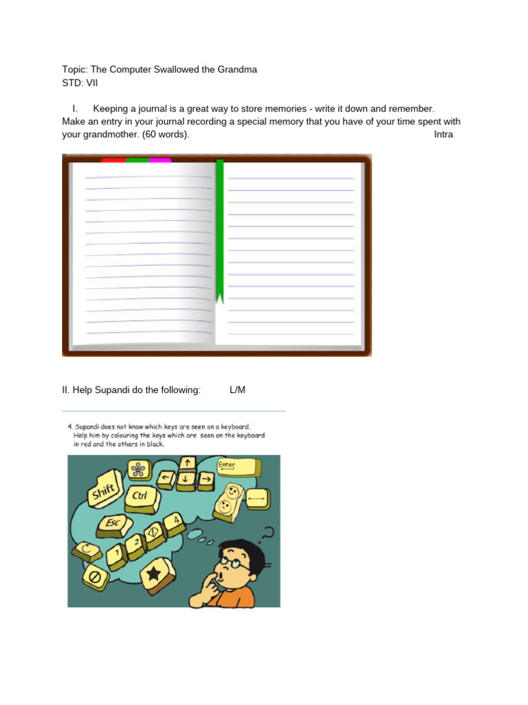 MI Activity Sheet - English Grade 7 - Lesson 1 | PDF
