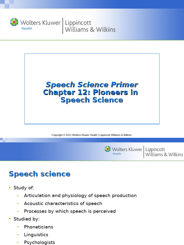 Chapter 12 Speech Science Primer Powerpoint | PDF