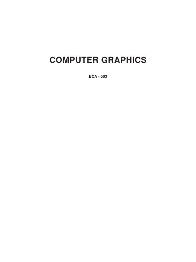 Computer Graphics Bca 503 | PDF