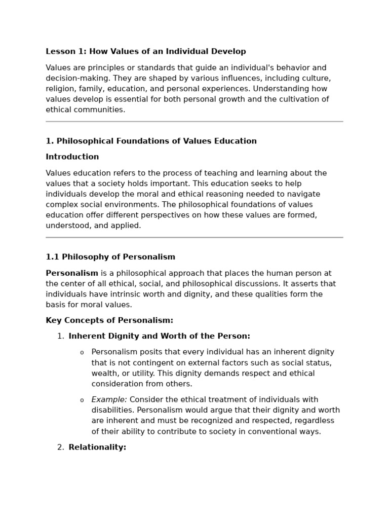 Values Education Philosophical Foundation | PDF | Virtue Ethics | Social Science