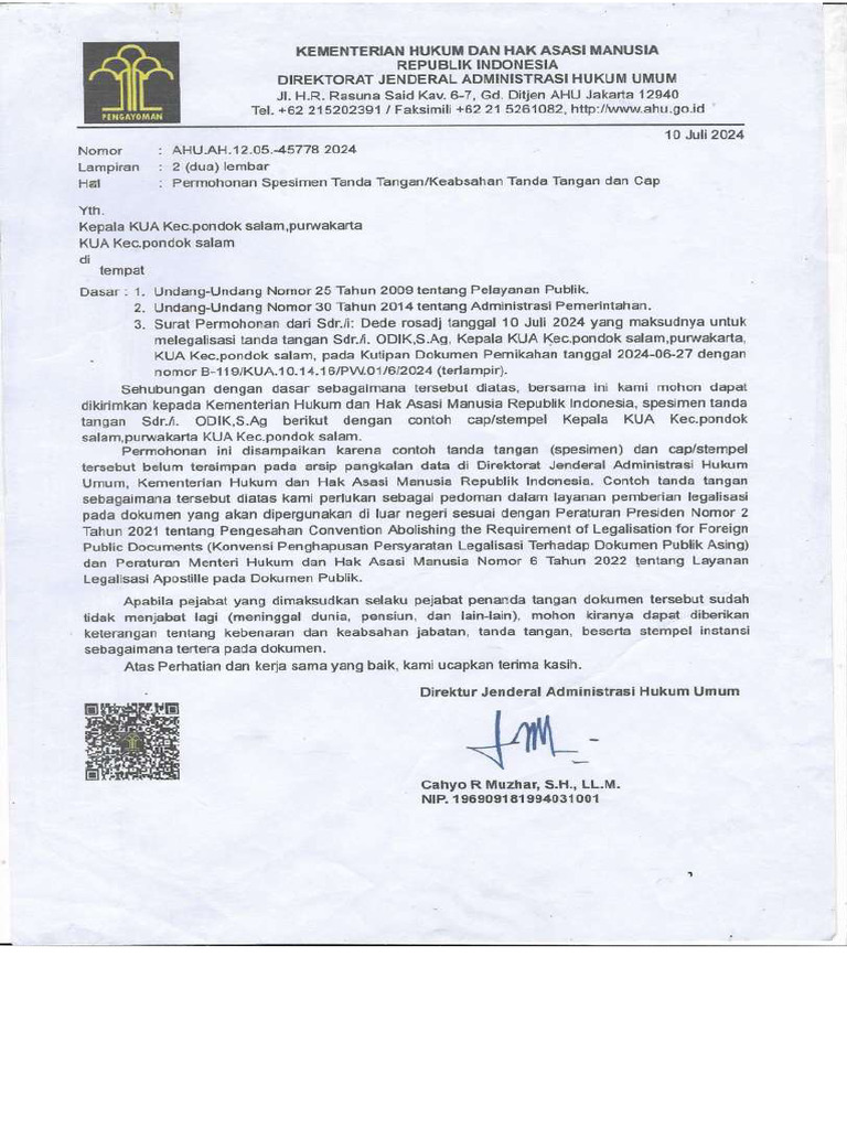 Berkas Kemenkumham | PDF