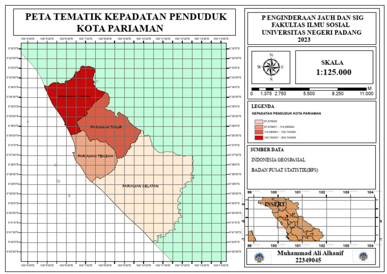 Last Revisi Peta Kepadatan Penduduk Kota Pariaman | PDF