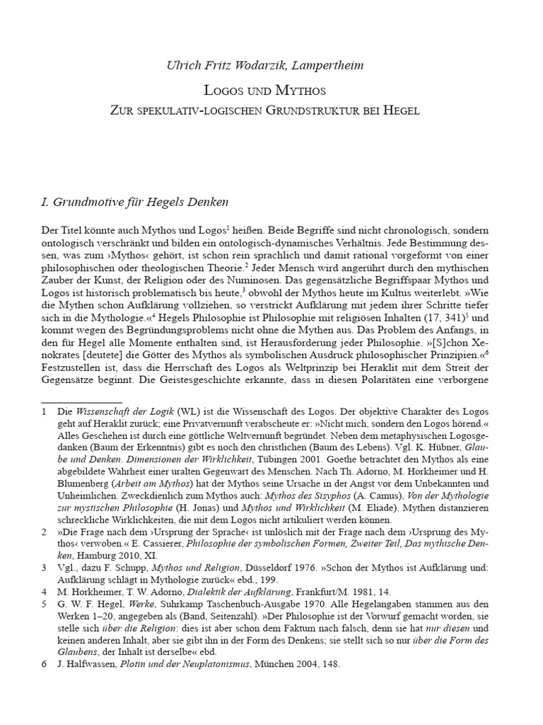 Logos Und Mythos - 7 | PDF