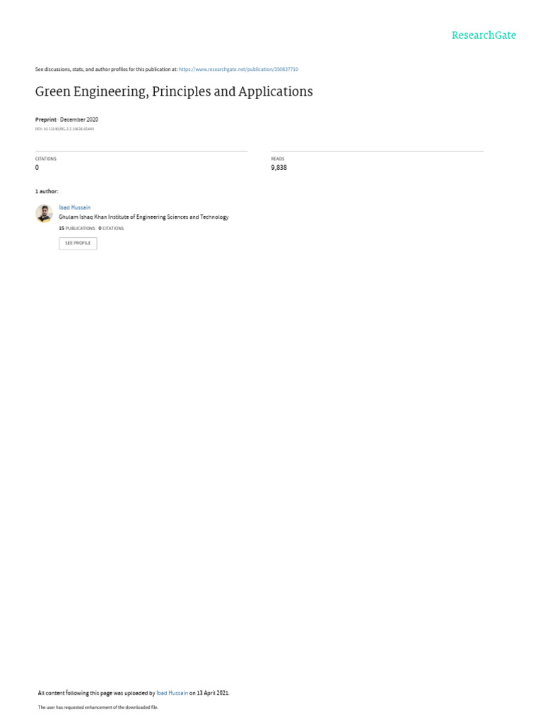 Green Engineering | PDF