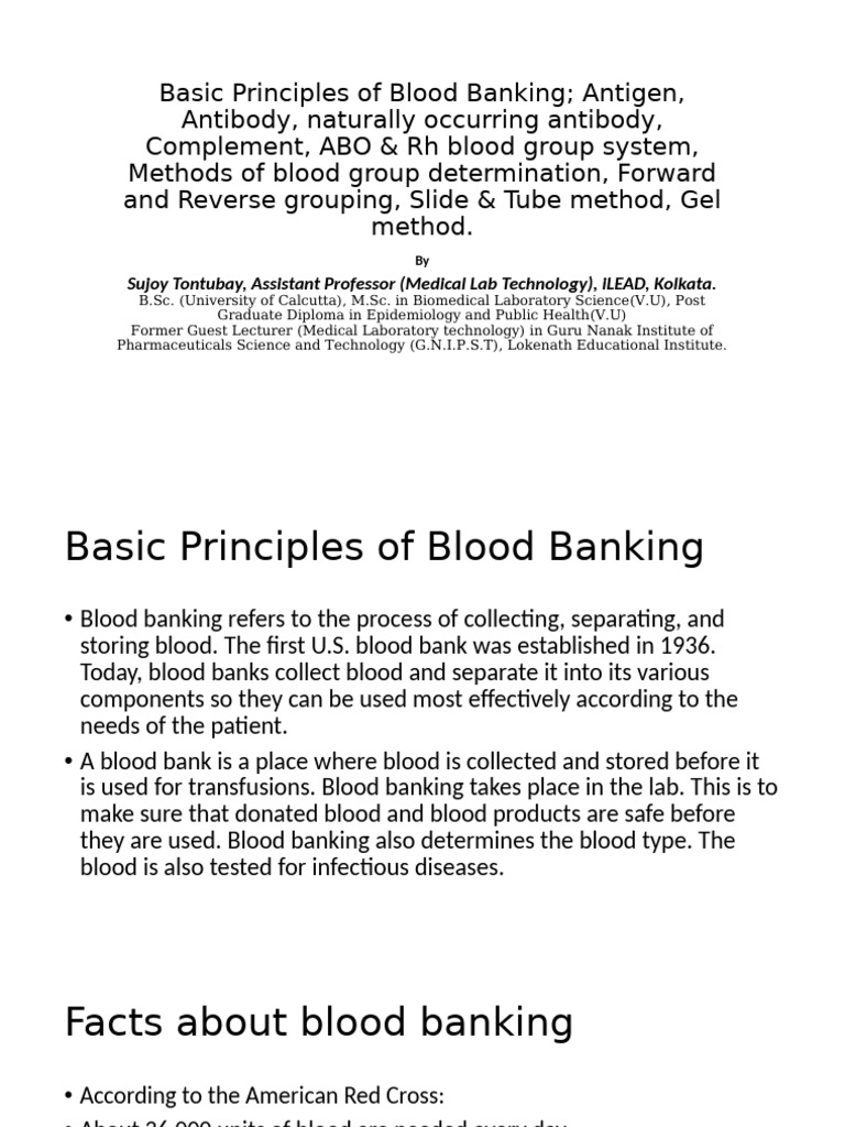 Blood Banking - Module 1 | PDF
