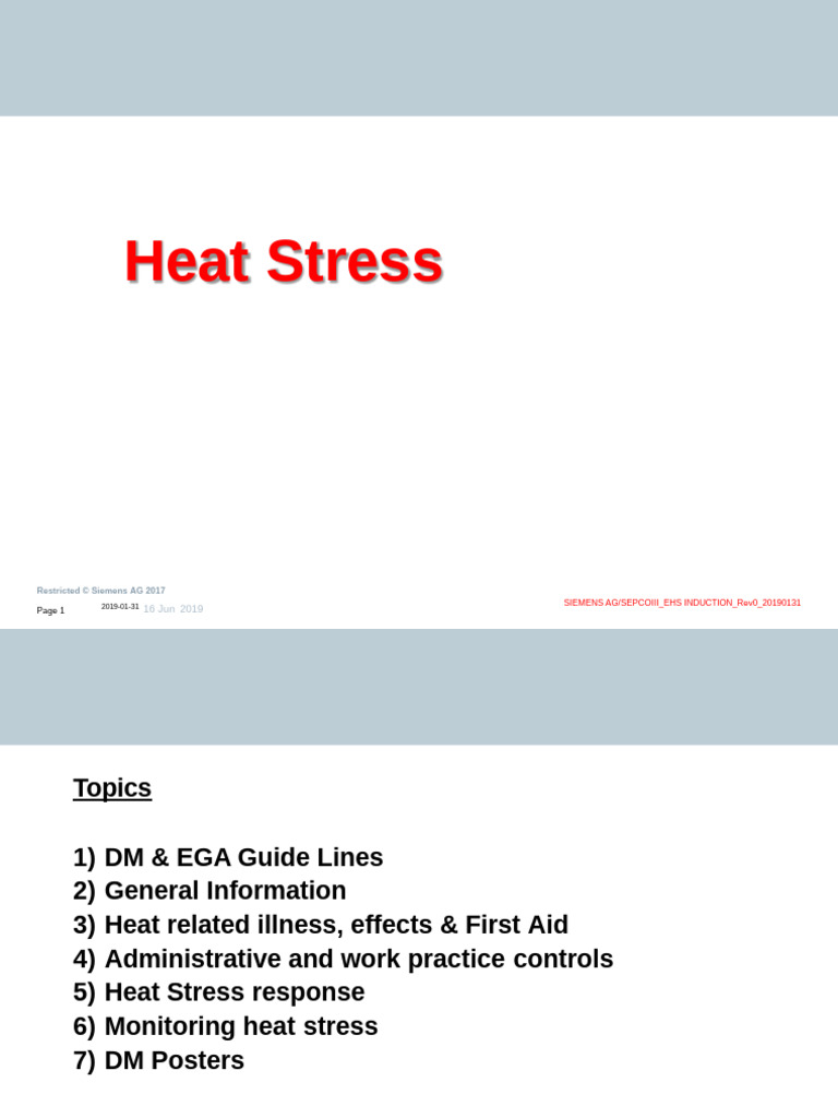 Heat Stress | PDF
