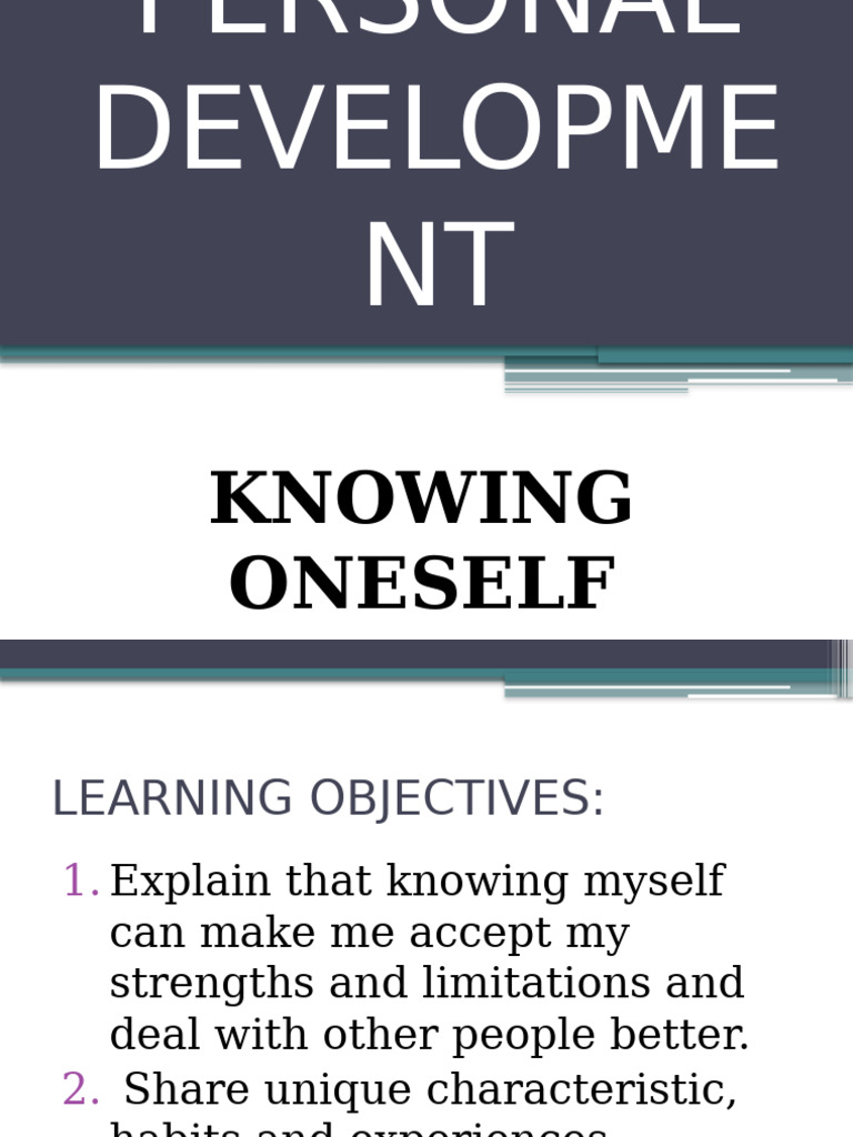 Perdev Lesson-1 Knowing-Oneself | PDF