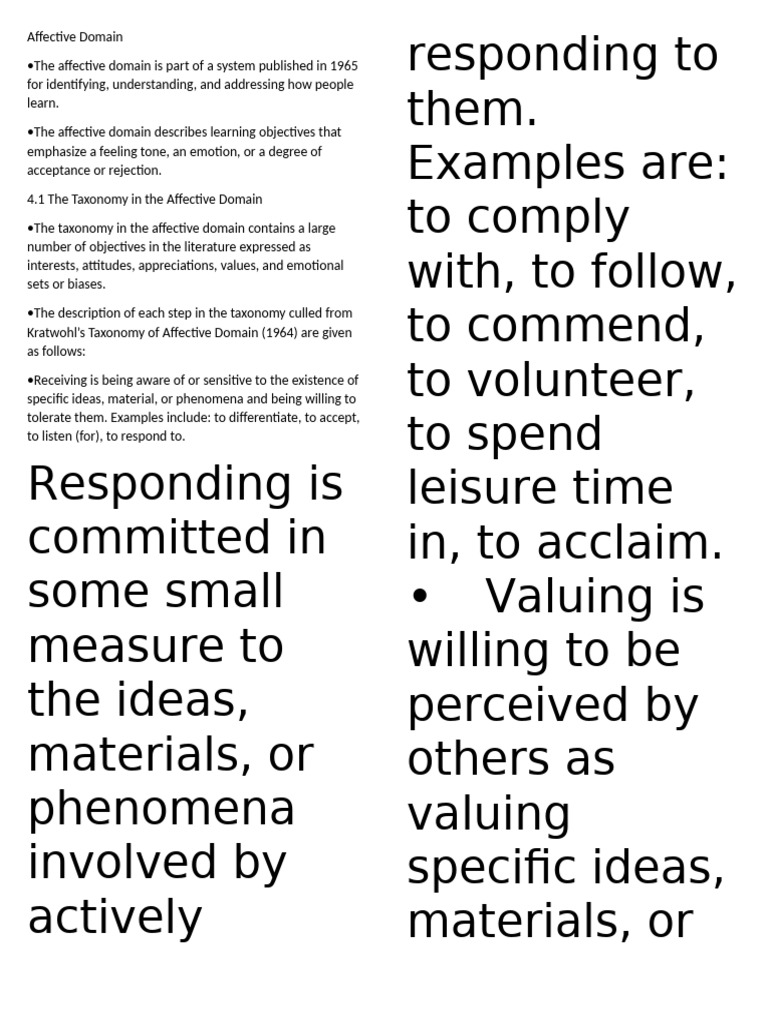 Affective Domain Module 4 | PDF