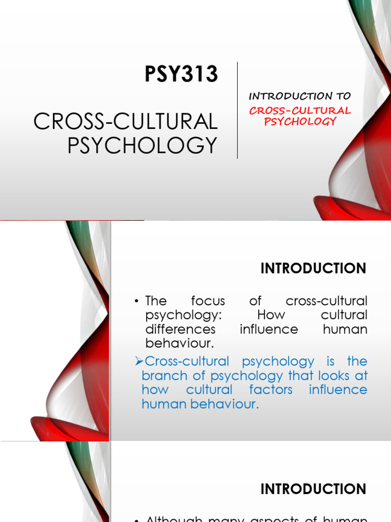 Introduction To Cross-Cultural Psychology | PDF