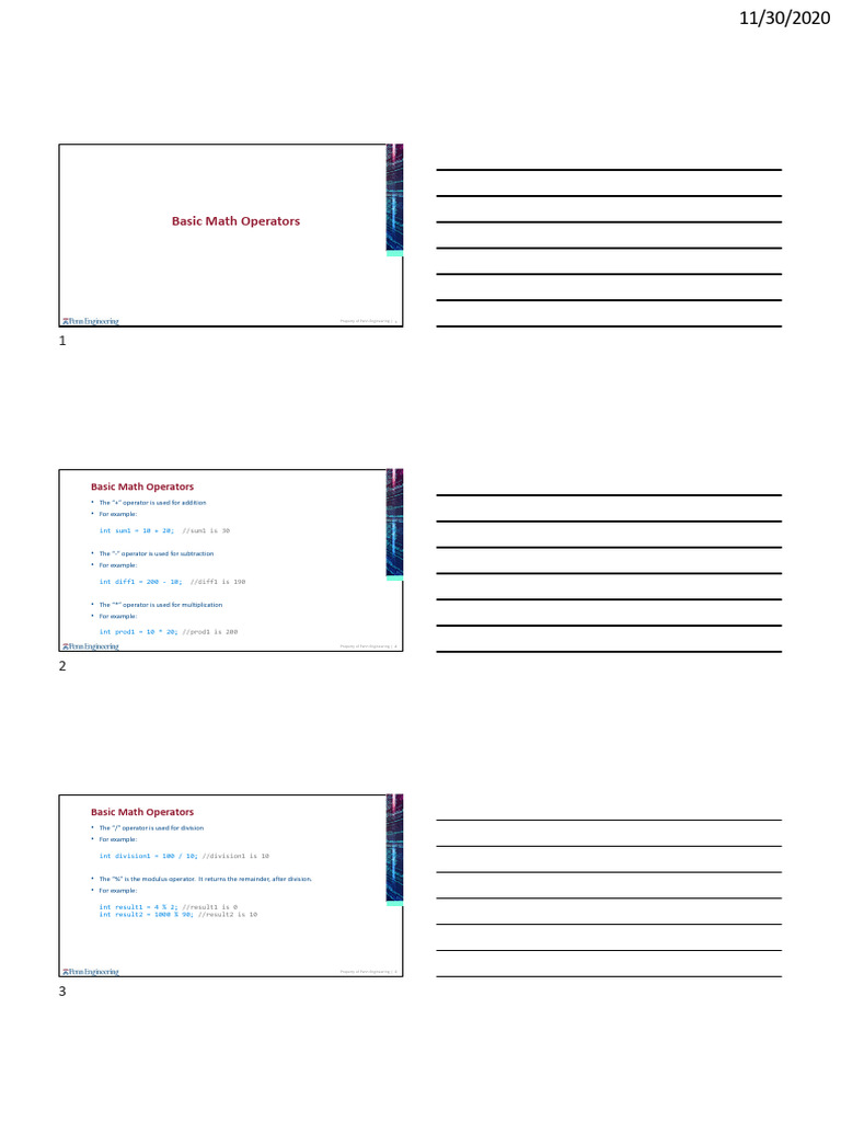 Math Operators Pdf