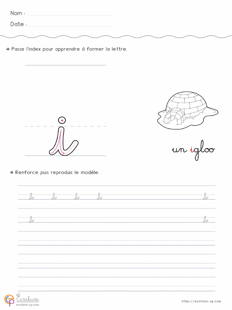 9 Ecriture Maternelle Gs Debut D Annee CP Ecrire Lettre I | PDF