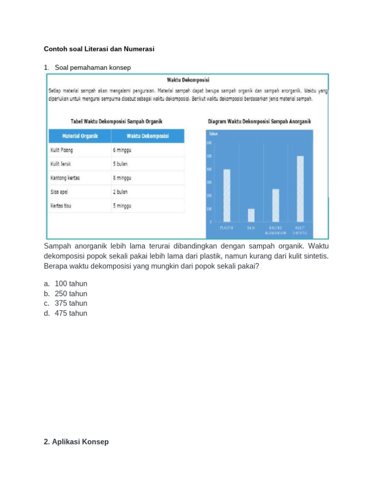 Contoh soal Literasi dan Numerasi | PDF