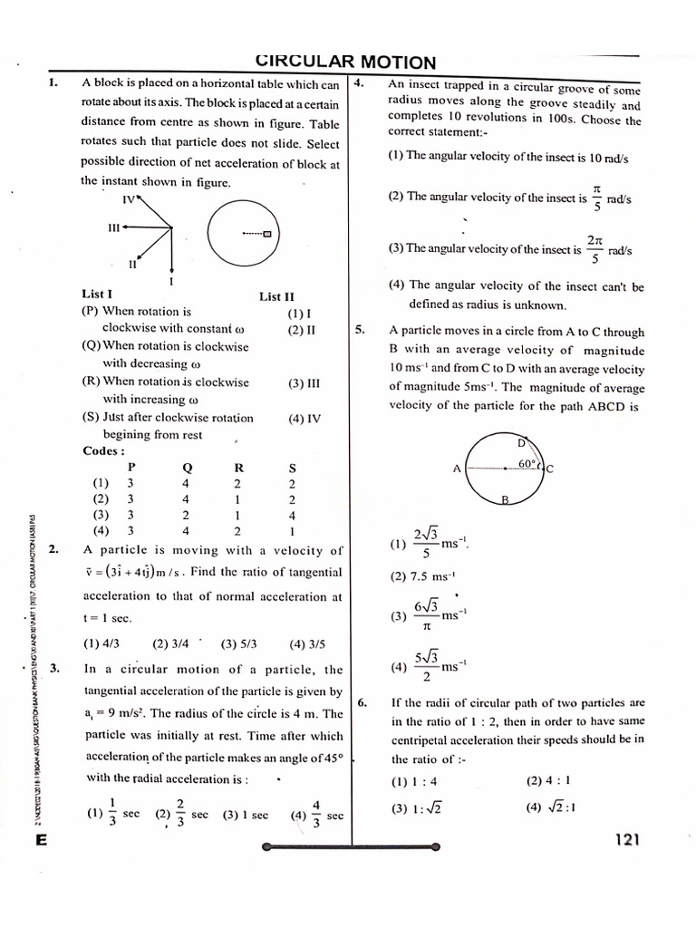 Circular Motion Assignment1 | PDF