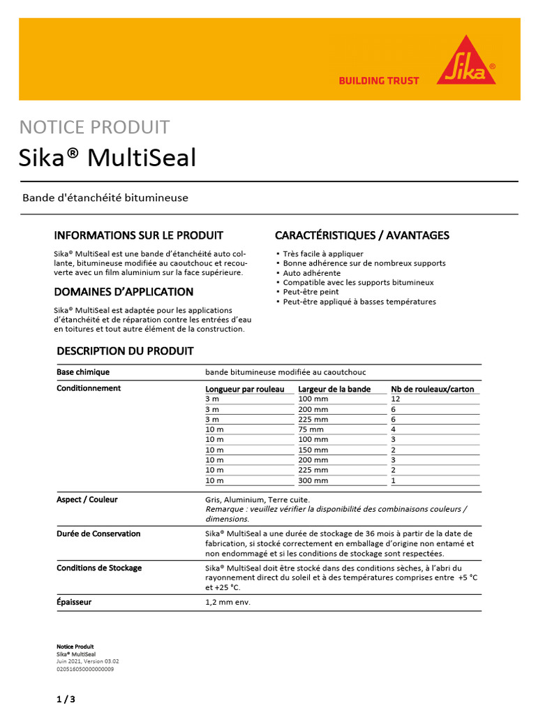 Sika Multiseal | PDF