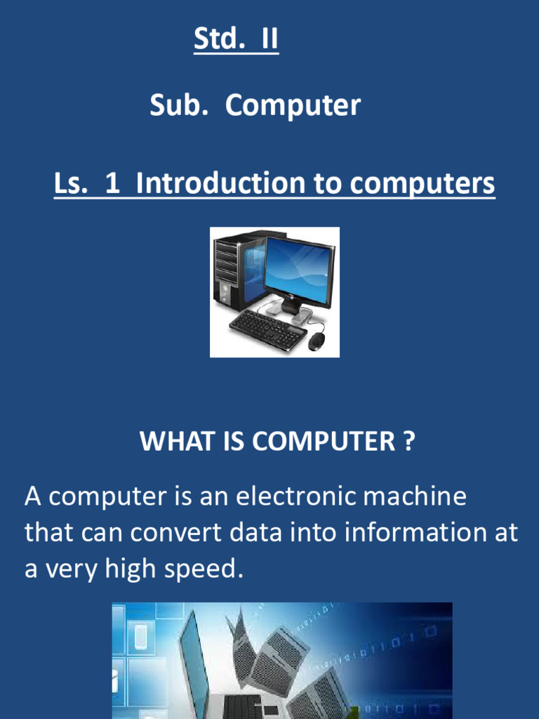 std 2- Ls. 1- Introduction to computers | PDF