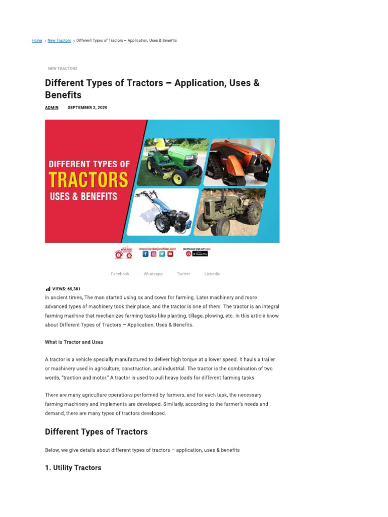 Types of Tractor | PDF