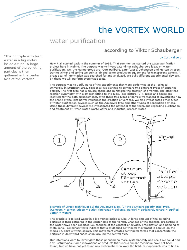 Vortex Water Purification Study | PDF | Vortices | Art