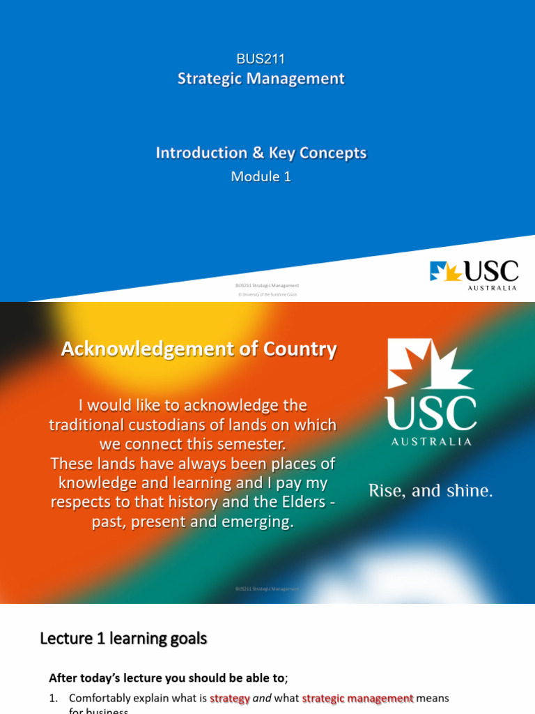 BUS211 Module 1 Intro'& Key Concepts-Full - S2-2022 | PDF