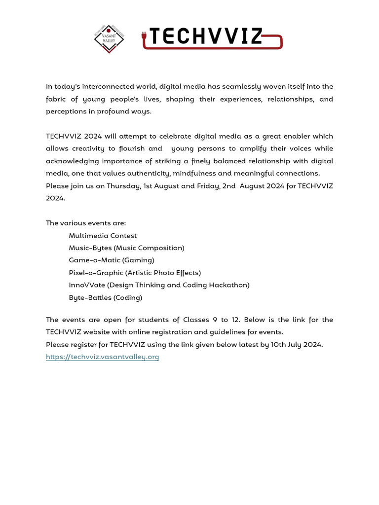 TechVVIZ 2024 - Printable Version | PDF