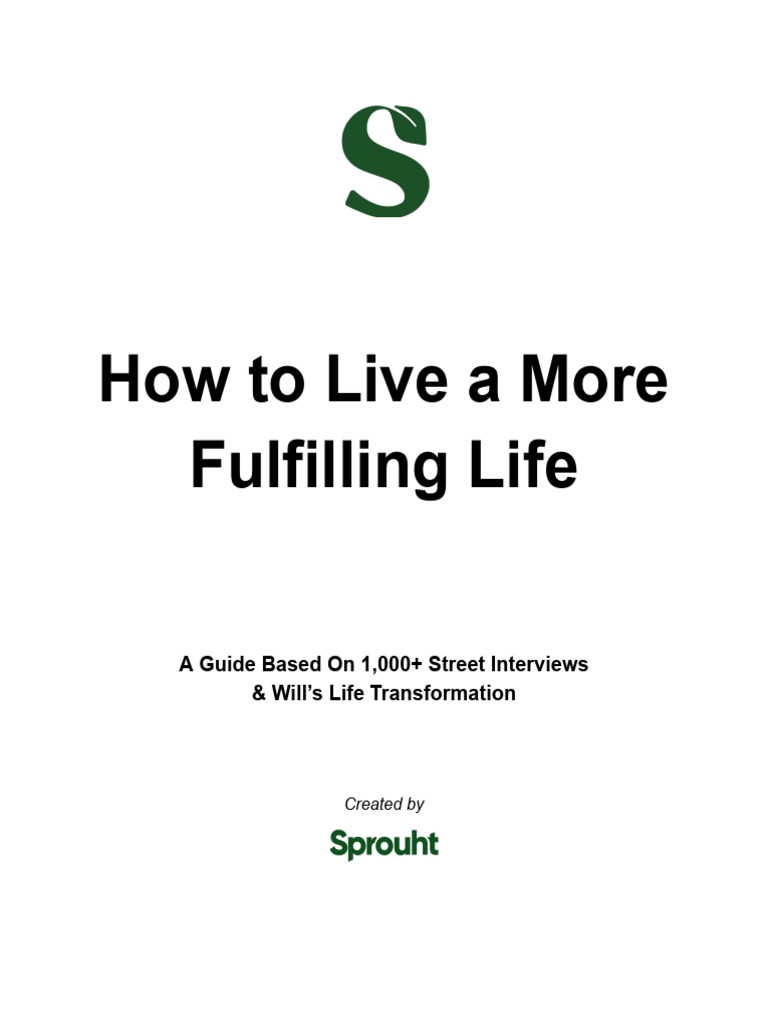 How To Live A More Fulfilling Life - Action Plan | PDF