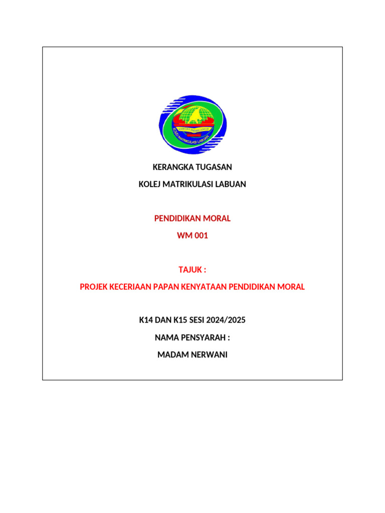 Format Kerangka Projek Sem 1 24.25 (PI - PM) | PDF