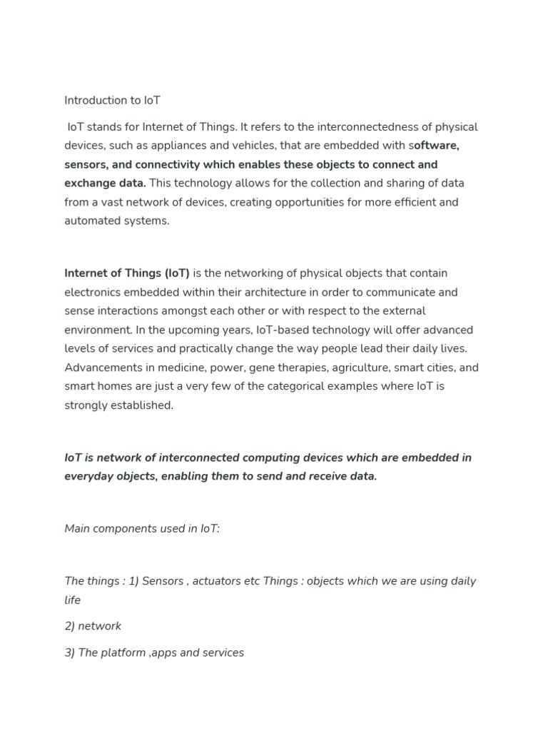 Introduction To IoT | PDF