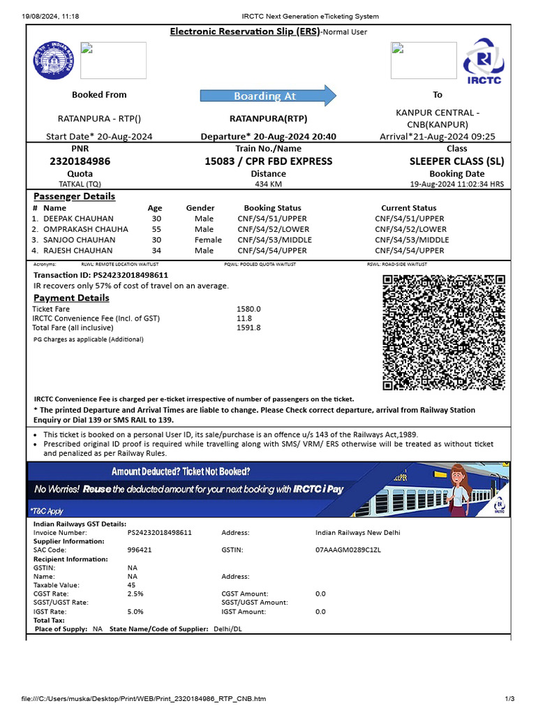 IRCTC Next Generation Eticketing System | PDF | Value Added Tax ...