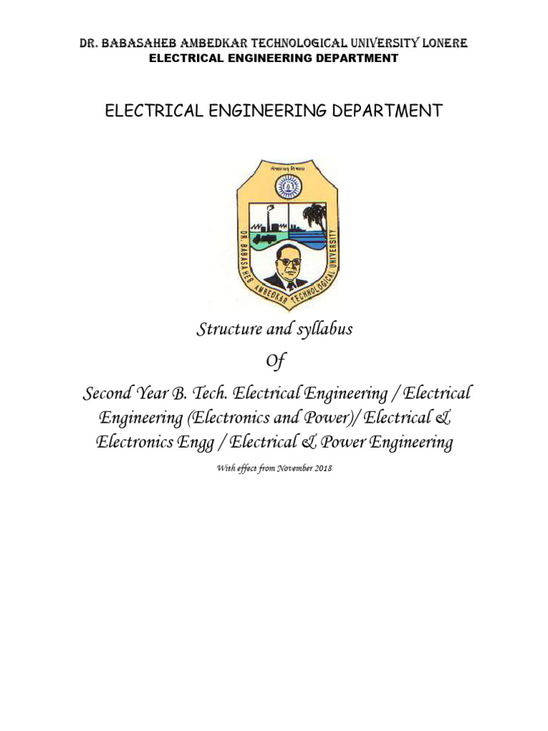 B.Tech SY Structure Modifed As On 26 Nov18 | PDF | Electrical ...