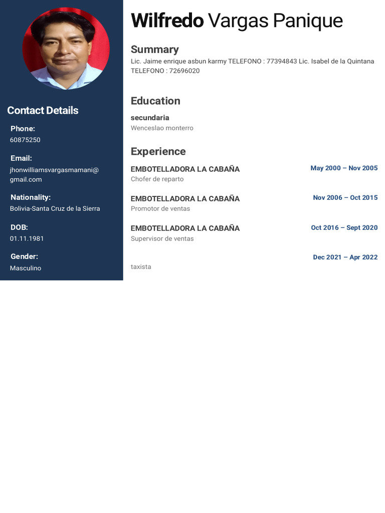 Wilfredo - Resume - 431 | PDF