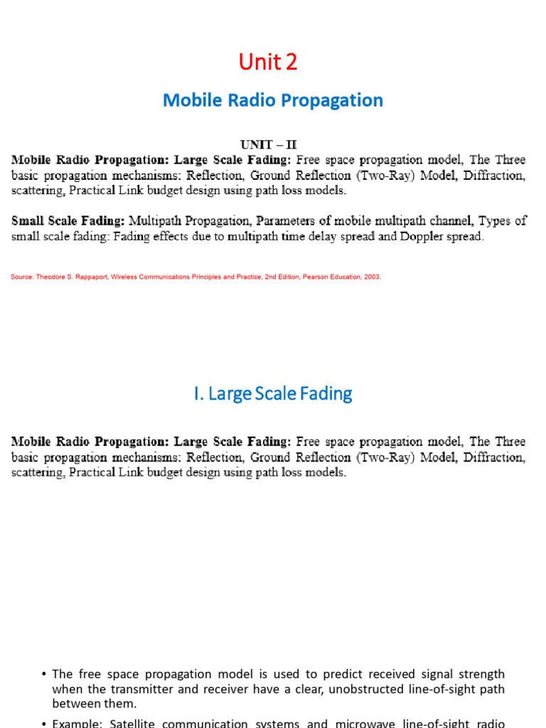 Unit-2: Mobile Radio Propagation | PDF | Radio Propagation | Teaching Methods & Materials