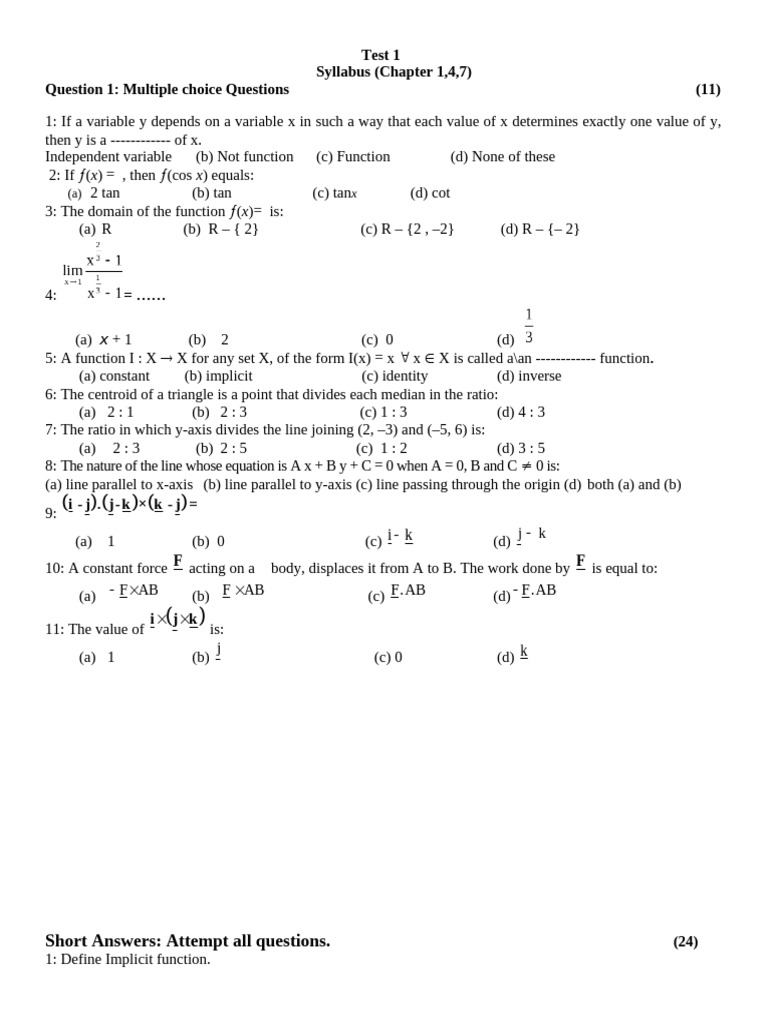 Test 1 Math Chapter 1 4 7 Pdf