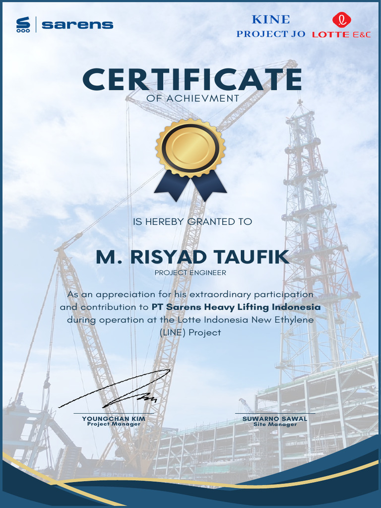 (Print) Sarens Certificate (21 X 33 CM) | PDF