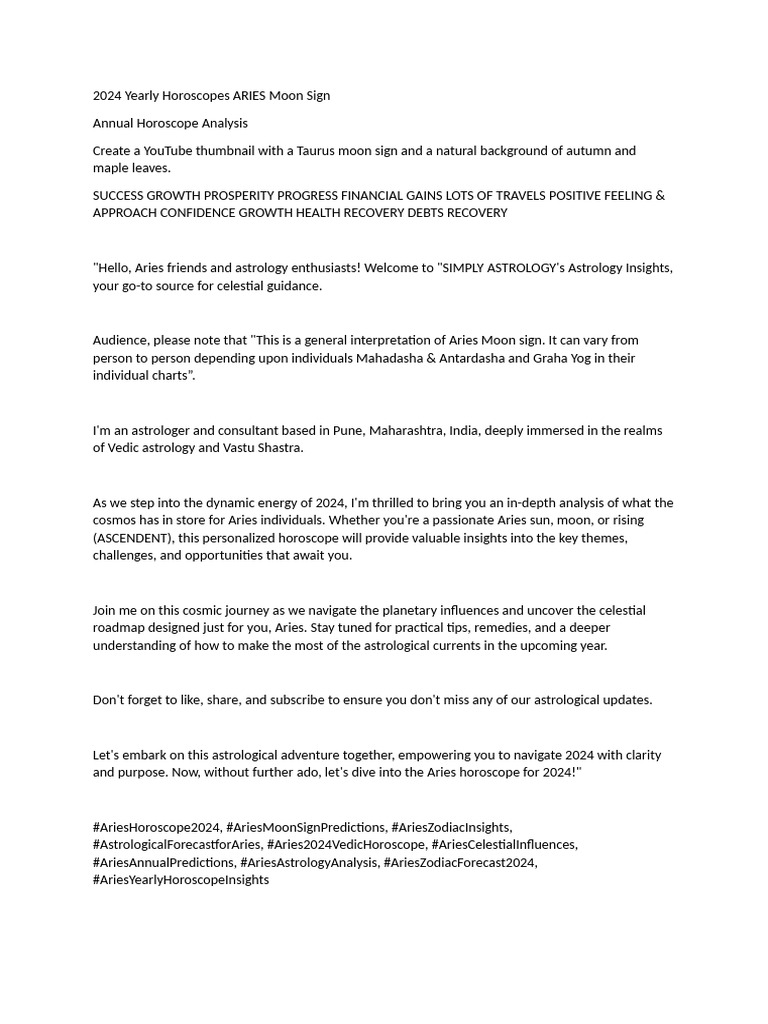 2024 Yearly Horo Rough Page | PDF