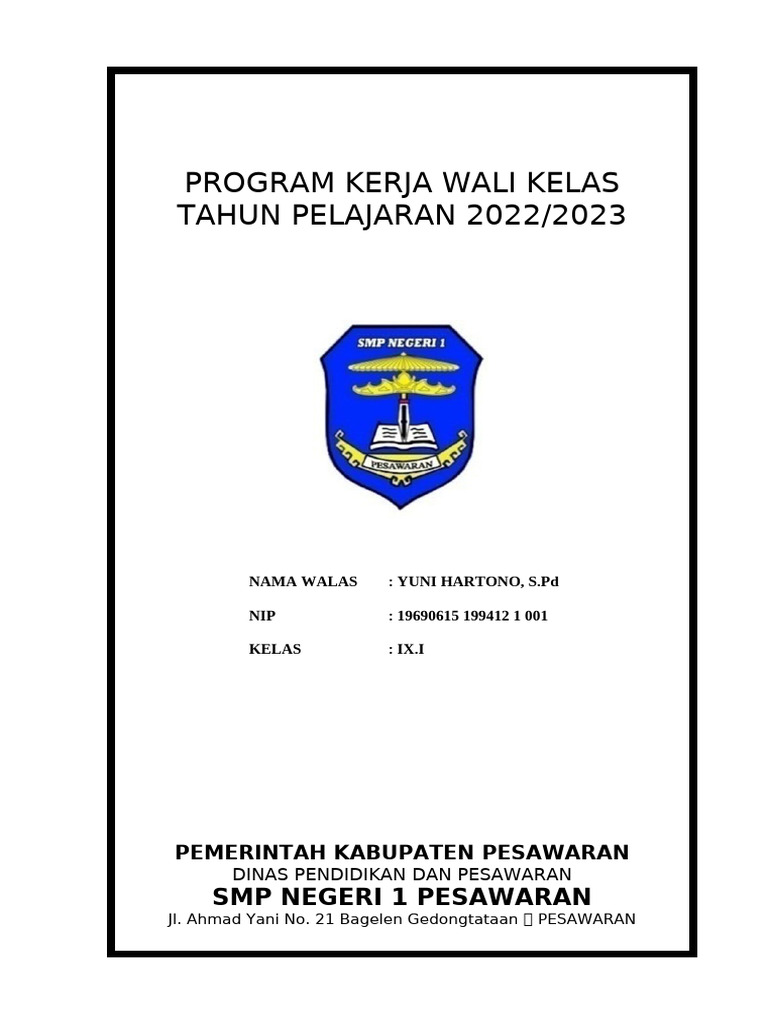 Bagi PROGRAM KERJA WALI KELAS | PDF | Islamic Mysticism