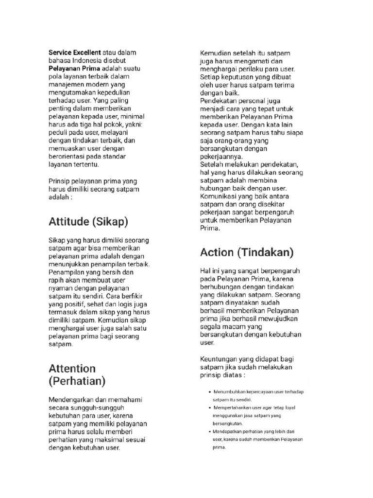 Training Service Excellent | PDF