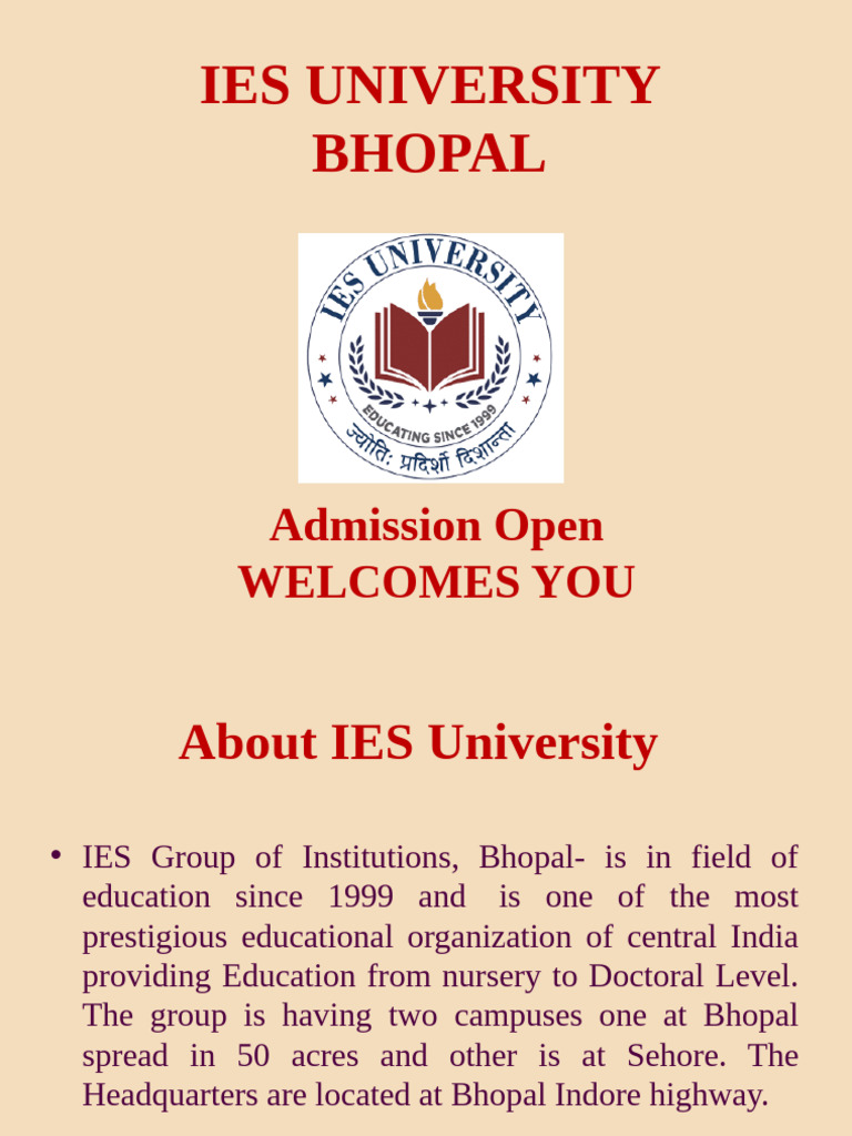IES University PPT Admission Cell | PDF